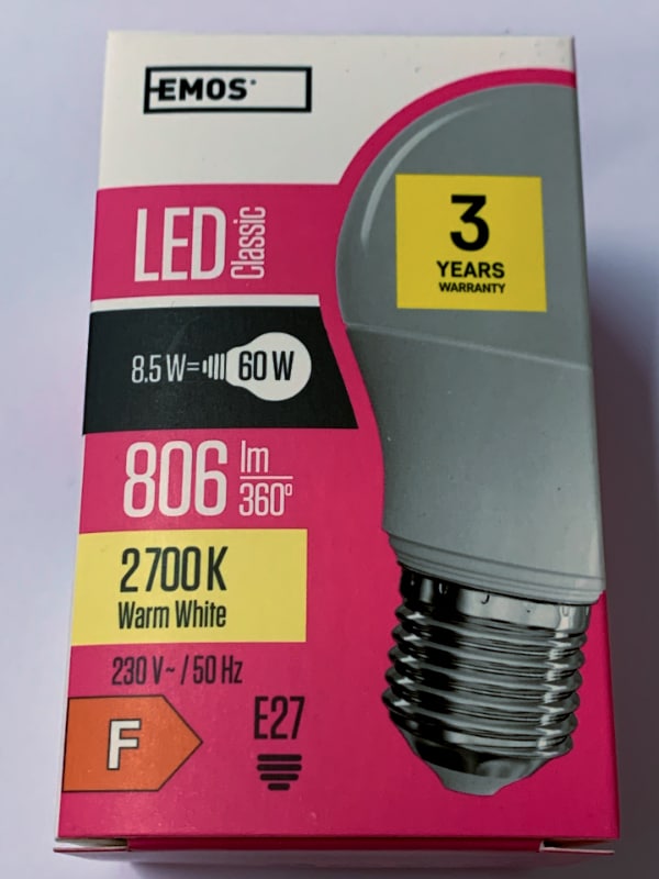 EMOS E27 8.5W 806lm 2700K | Žárovka LED | www.fan.cz